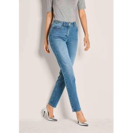 Madeleine Mode MADELEINE Lange Slim Fit Stretch-Jeans in bleached / denim | Gr.: 19