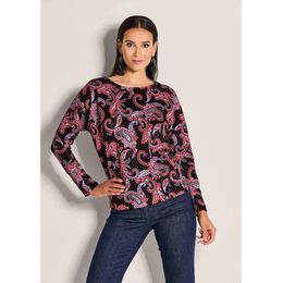 Madeleine Mode MADELEINE Ethno-Sweatshirt mit Kimono-&Auml;rmeln in schwarz / rot / multicolor | Gr.: 44
