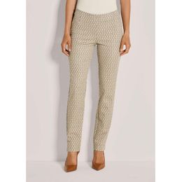 Madeleine Mode MADELEINE Schmale Jacquardhose mit Muster in steingrau / beige / wollwei&szlig; | Gr.: 17