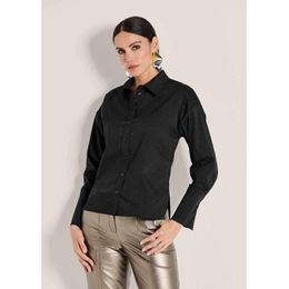 Madeleine Mode MADELEINE Elegante Bluse mit Glanzakzenten in schwarz | Gr.: 44