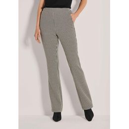 Madeleine Mode MADELEINE Gerade Jersey-Hose mit Muster in bleigrau / perlwei&szlig; | Gr.: 20