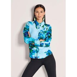 Madeleine Mode MADELEINE Elegante Bluse mit Hemdkragen in mint / multicolor | Gr.: 40