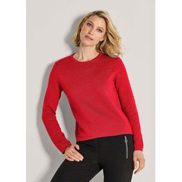 Madeleine Mode MADELEINE Eleganter Baumwollpullover mit Noppenstruktur in rot | Gr.: 34