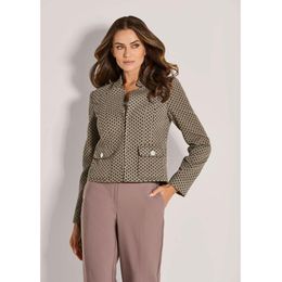 Madeleine Mode MADELEINE Stilvoller Kurzblazer mit grafischem Muster in taupe / schwarz | Gr.: 40