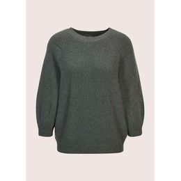Madeleine Mode MADELEINE Zeitloser Baumwollpullover mit Perlfang-Muster in graphit / melange | Gr.: 48