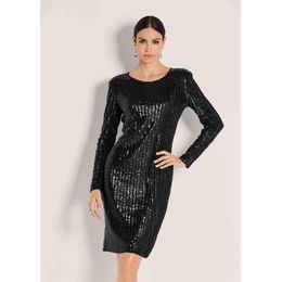 Madeleine Mode MADELEINE Glamour&ouml;ses Pailettenkleid mit Rundhalsausschnitt in schwarz | Gr.: 40