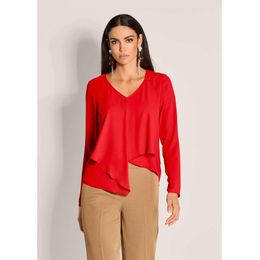 Madeleine Mode MADELEINE Elegante Bluse mit asymmetrischem Saum in rot | Gr.: 34