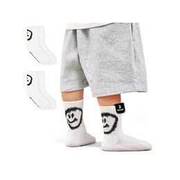 von Jungfeld Tennissocken Smiley Kids Sportsocken in Wei&szlig; | Gr.: 31-34