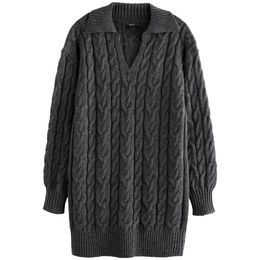 next Kleid Damen Gr&ouml;&szlig;e 34 grau Winterkleid