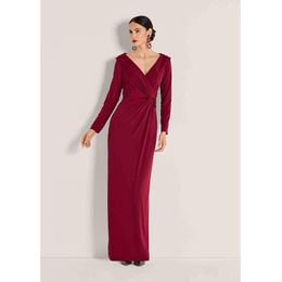 Madeleine Mode MADELEINE Elegantes Stretchkleid in Wickel-Optik in rubinrot | Gr.: 46
