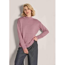 Madeleine Mode MADELEINE Eleganter Wollpullover mit Querstruktur in malve | Gr.: 44