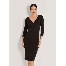 Madeleine Mode MADELEINE Stretchkleid in Wickeloptik in schwarz | Gr.: 36
