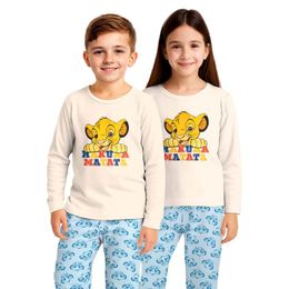 Disney Der K&ouml;nig der L&ouml;wen Schlafanzug Simba Pyjama Set Langarm in Mehrfarbig | Gr.: 122/128