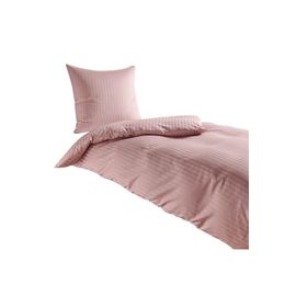 Traumschlaf Bettw&auml;sche Stripe in rosa | Gr.: 240x220 (2x 80x80 cm)