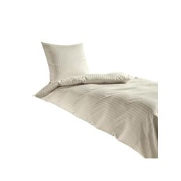 Traumschlaf Bettw&auml;sche Stripe in beige | Gr.: 240x220 (2x 80x80 cm)