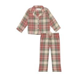 leevje Pyjama Set aus Flanell in red green checked | Gr.: 98/104