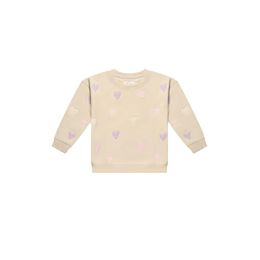 leevje Oversized Sweatshirt terry hearts in cappuccino | Gr.: 98/104