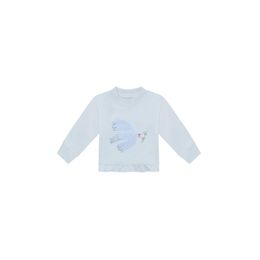leevje Sweatshirt bird' mit R&uuml;schensaum in clear blue | Gr.: 158/164