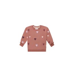 leevje Oversized Sweatshirt terry hearts in light burgundy | Gr.: 86/92