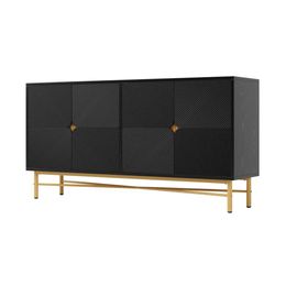 H&ouml;ffner Sideboard &brvbar; schwarz &brvbar; Ma&szlig;e (cm): B: 160 H: 82 &raquo; H&ouml;ffner