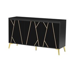 H&ouml;ffner Sideboard &brvbar; schwarz &brvbar; Ma&szlig;e (cm): B: 140 H: 80 &raquo; H&ouml;ffner