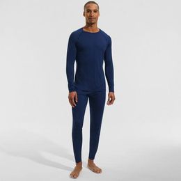 LANDS' END Thermaskin Lange Unterhose, Heat Edition, Herren,  Blau, Elasthan/Polyester-Mischung, by Lands' End