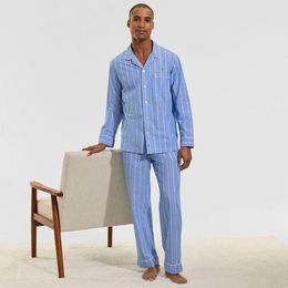 LANDS' END Essenzielle Pyjama-Hose aus Baumwolle, Herren,  Blau, Baumwolle, by Lands' End