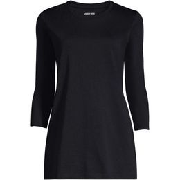 LANDS' END Supima-Shirt mit 3/4-&Auml;rmeln, Damen,  Schwarz, Baumwolle, by Lands' End