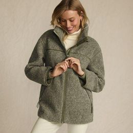 LANDS' END Sherpa-Fleecejacke, Damen,  Grün, Polyester, by Lands' End
