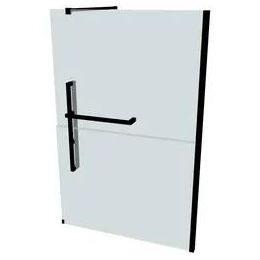 H&uuml;ppe H&Uuml;PPE Duplo pure Walk-In Viereck Seitenwand 1-teilig, Breite:130cm, rechtsseitige Befestigung, DT0013123315, Duschkabine: Profilfarbe Black Edition Glas ESG Sand Plus