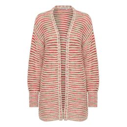 Fransa Strickjacke 'Lea' Damen Gr&ouml;&szlig;e XS beige / gr&uuml;n / rot