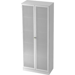 Glast&uuml;renschrank, 4 Fachb&ouml;den, BxT 800 x 420 mm, wei&szlig; kaiserkraft