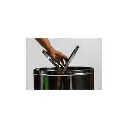 Probbax Edelstahl-Abfallsammler, Volumen 40 l, BxHxT 350 x 740 x 350 mm, Deckel gelb