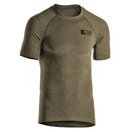 Merino Seamless Shirt kurzarm steingrau oliv, Gr&ouml;&szlig;e S