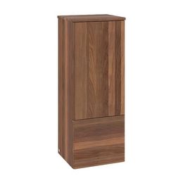 Villeroy & Boch Villeroy und Boch Antao Mittelschrank L44100HM mit Beleuchtung, 1 T&uuml;r, 414 x 1039 x 356 mm, Front mit Struktur, Warm Walnut / Warm Walnut