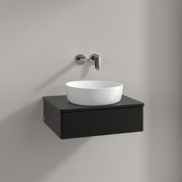 Villeroy & Boch Villeroy und Boch Antao Waschtisch-Unterschrank K07010PD 60x19x50cm, Waschbeckenplattenfarbe Lack, black matt lacquer