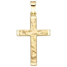 Kreuzanh&auml;nger Jobo "Anh&auml;nger Kreuz", gelb (gelbgold 585), Schmuckanh&auml;nger, Damen, Gelbgold 585, 585 Gold