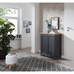 Kommode Innostyle "Jasmin", grau (graphit), B:93cm H:102cm T:41cm, FSC-zertifizierter Holzwerkstoff, Holzwerkstoff, Sideboards, Kommode