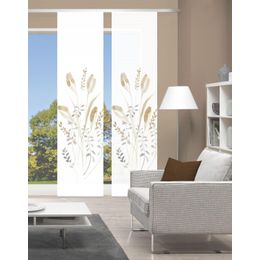 Schiebegardine Vision S "AYENE 2er SET" Gr. 1, beige (sand), B:60cm H:260cm, Polyester, Gardinen, Schiebevorhang Digidruck 2er Set AYENE