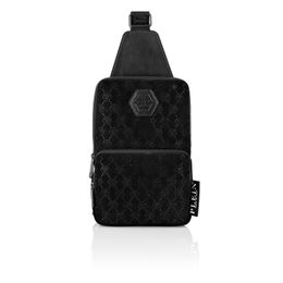 Umhängetasche Philipp Plein "Monogram Mit Schmucksteinen", Damen, 0202, schwarz, schwarz, Taschen Umhängetasche