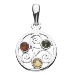 Kettenanh&auml;nger OSTSEE-SCHMUCK "OSTSEE-SCHMUCK Anh&auml;nger Keltische Fibel Anh&auml;nger Keltische Fibel", wei&szlig;, Schmuckanh&auml;nger, Damen, 26 x 15mm, Silber 925 (Sterlingsilber), 1,9 g, Kettenanh&auml;nger