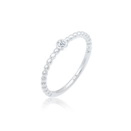 Verlobungsring Elli DIAMONDS "Verlobungsring Geo Kugeln Diamant (0.03ct) 925 Sterling Silber" Gr. 52, silber, Fingerringe, Damen, 52mm, 0,01 P1 = bei 10-facher Vergr&ouml;&szlig;erung erkennbare Einschl&uuml;sse, Silber 925 (Sterlingsilber), 1,5mm, Verlobungsring