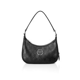 Schultertasche Philipp Plein "Monogram Verziert", Damen, 0202, schwarz, schwarz, Taschen Schultertasche