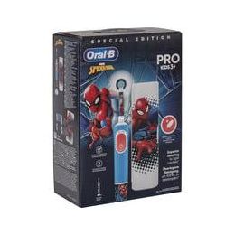 Braun Oral-B Vitality Pro 103 Kids Spiderman mit Reiseetui, Elektrische Zahnb&uuml;rste blau/wei&szlig;