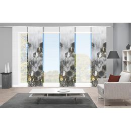 Schiebegardine Vision S "LAYON 6er SET" Gr. 1, grau (anthrazit), B:60cm H:260cm, Polyester, Gardinen, Schiebevorhang Digidruck 6er Set LAYON