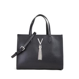 Valentino Handbags Shopper VALENTINO BAGS "SHOPPING DIVINA", Damen, Gr. B/H/T: 30cm x 23cm x 16,5cm, schwarz (nero), Polyurethan, Taschen, Umhängetasche Henkeltasche Schultertasche