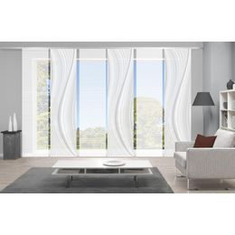 Schiebegardine Vision S "LAURINA 6er SET" Gr. 1, grau, B:60cm H:260cm, Polyester, Gardinen, Schiebevorhang Digidruck 6er Set LAURINA