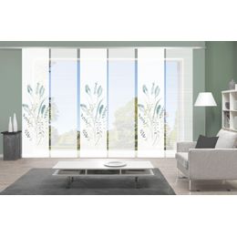 Schiebegardine Vision S "AYENE 6er SET" Gr. 1, blau (petrol), B:60cm H:260cm, Polyester, Gardinen, Schiebevorhang Digidruck 6er Set AYENE