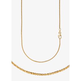 Collierkettchen Firetti "Schmuck Geschenk Gold 333 o. 585 Halskette Fuchsschwanzkette dreifach" Gr. 60, gold (gelbgoldfarben), Halsketten, Damen, 60, Gelbgold 585, B: 1,4mm, Made in Germany, B:1,4mm