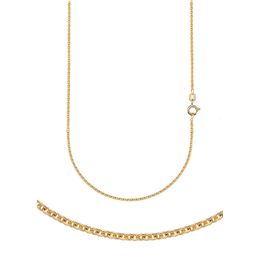 Collierkettchen Firetti "Schmuck Geschenk Gold 333 oder 585 Halskette Ankerkette rund" Gr. 50, gold (gelbgoldfarben), Halsketten, Damen, 50, Gelbgold 585, B: 1,5mm, Made in Germany, B:1,5mm